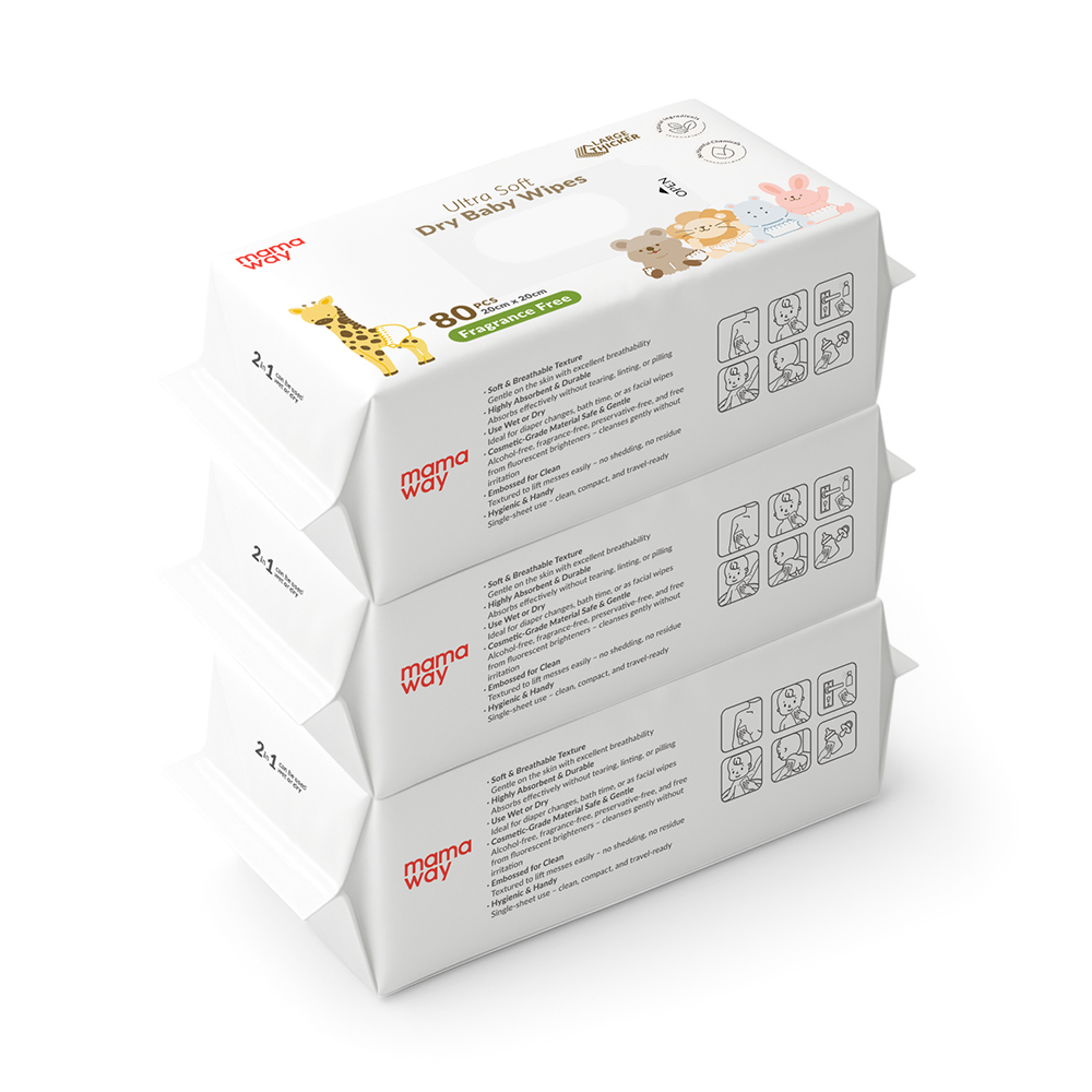 Ultra Soft Dry Baby Wipe (3PACKS X 80PCS) – Buy Online Hospital Bag ...