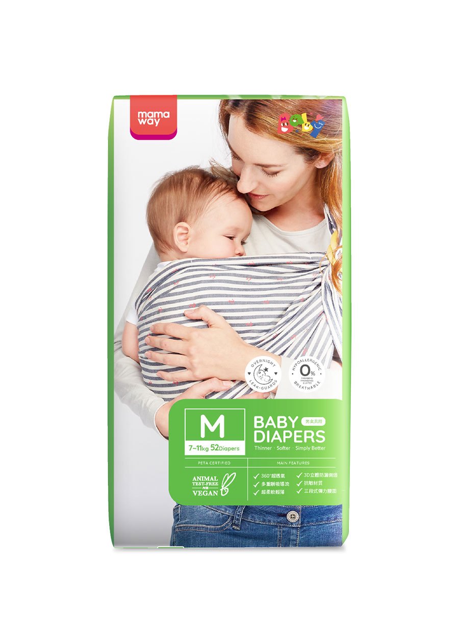 Mamaway Baby Diapers (M, 52pcs) – Buy Online Baby Diaper | Mamaway MY